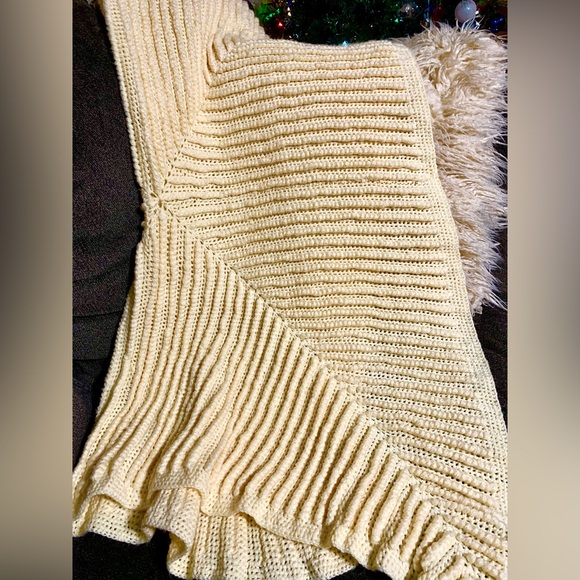 Handmade | Bedding | Vintage Boho Style Crochet Throw Blanketcream ...
